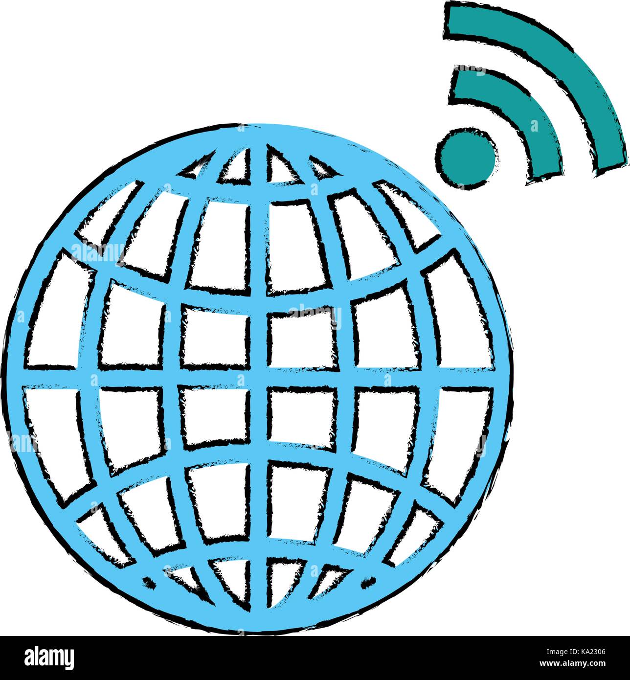 planet sphere with wifi signal Stock Vector Image & Art - Alamy