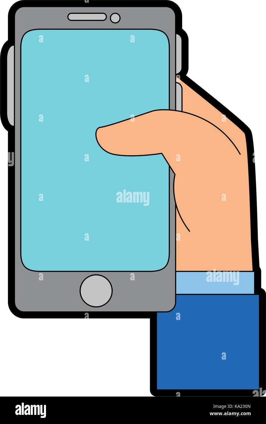 hand user with smartphone isolated icon Stock Vector Image & Art - Alamy