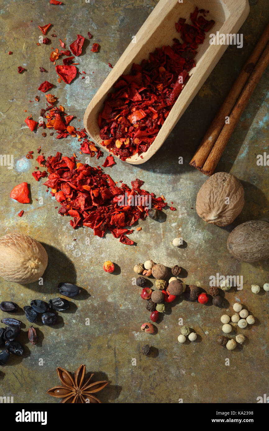 Spices mix on stone background, food Stock Photo - Alamy
