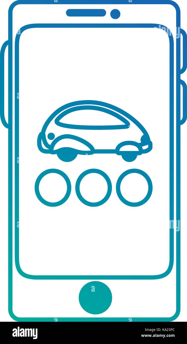 smartphone device with futuristic car Stock Vector Image & Art - Alamy