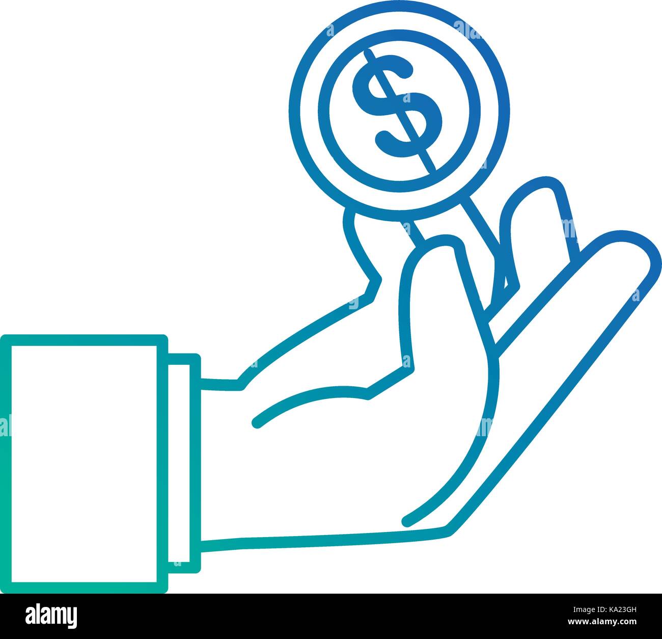 hand human with coin money isolated icon Stock Vector Image & Art - Alamy