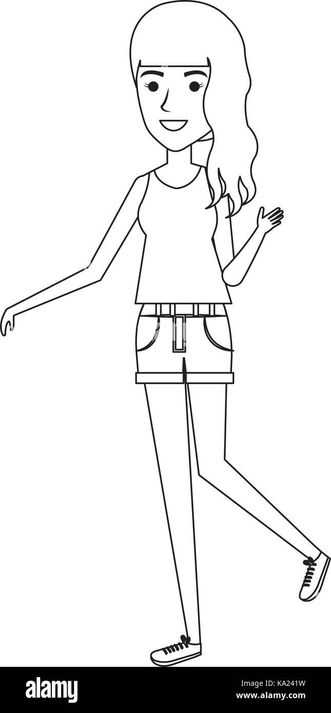 beautiful woman standing avatar character Stock Vector Image & Art - Alamy