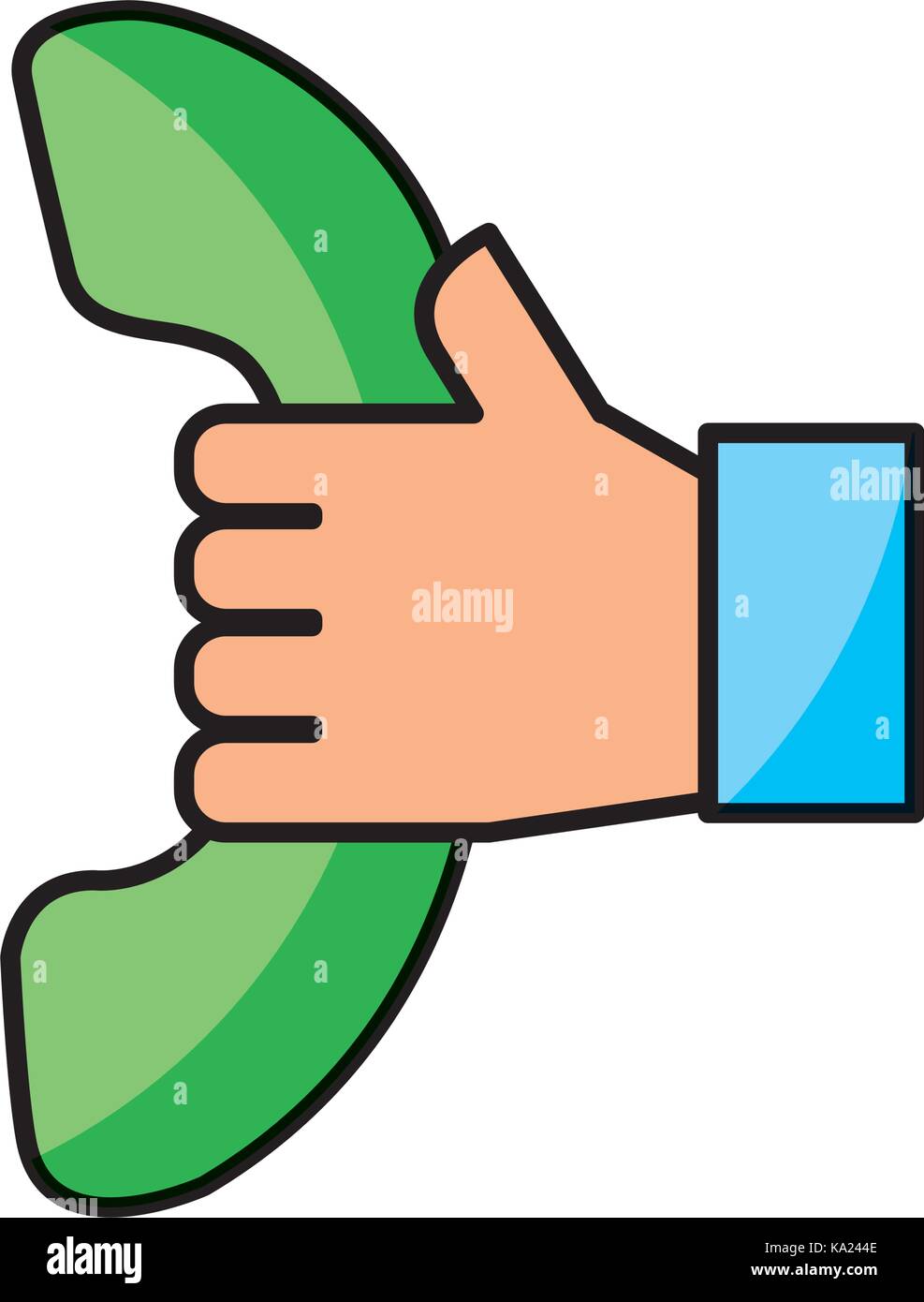 hand holding telephone support call center Stock Vector Image & Art - Alamy