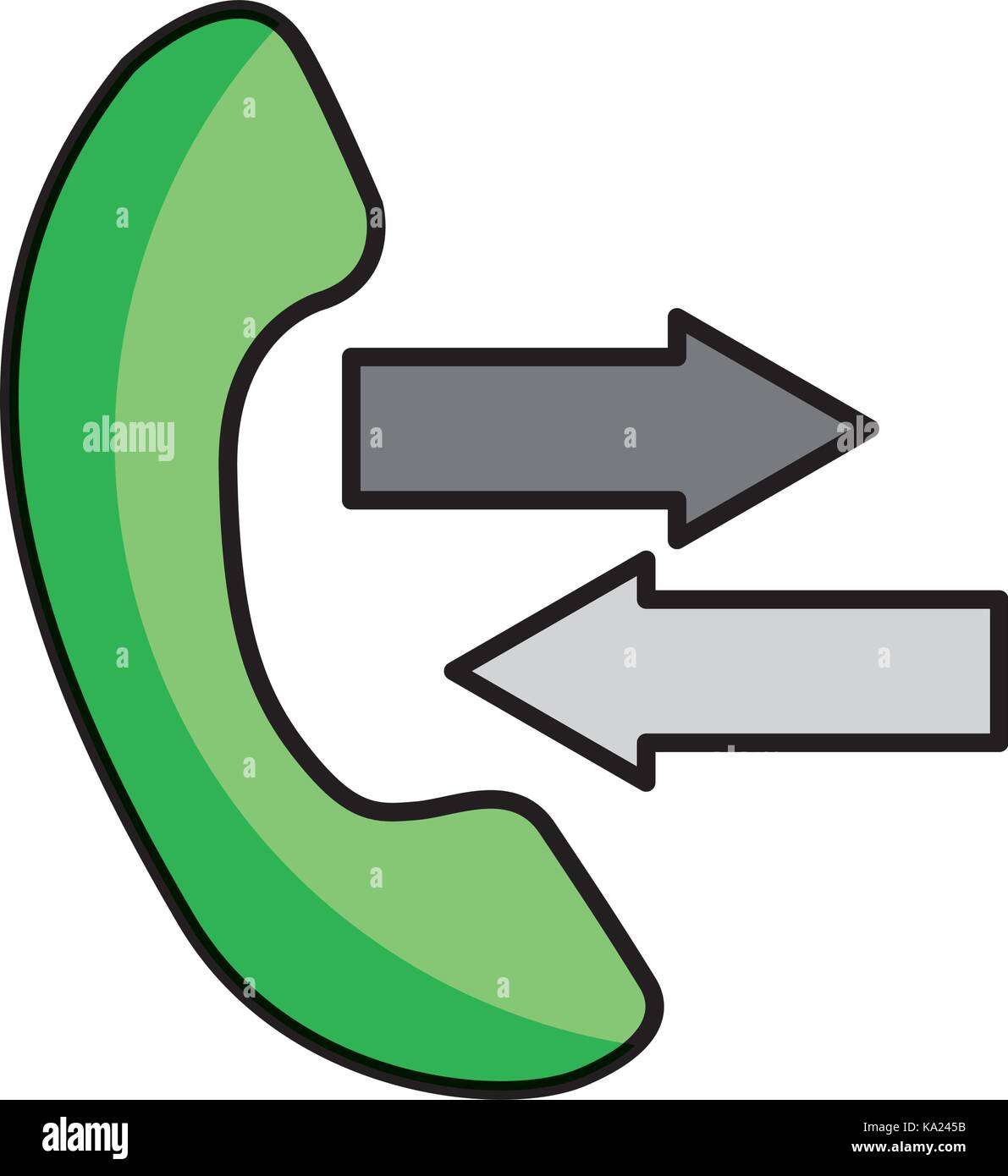 phone service help with arrows outgoing incoming call Stock Vector ...