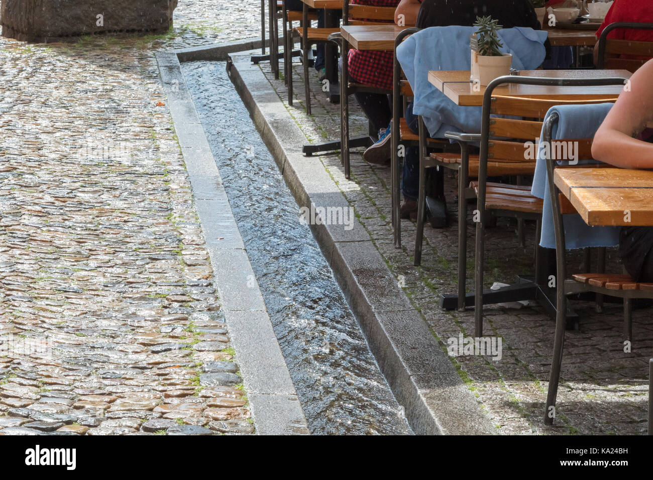 Small water canals in the streets in Freiburg - Germany Stock Photo - Alamy