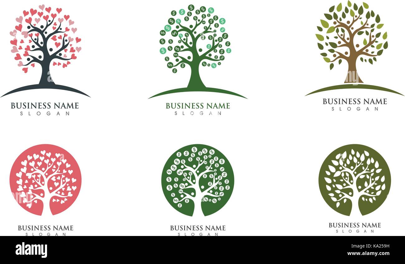 family tree logo template vector illustration Stock Vector Image & Art ...