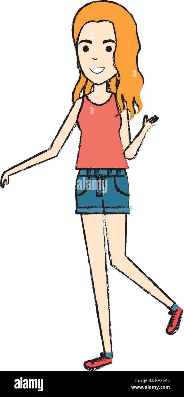 beautiful woman standing avatar character Stock Vector Image & Art - Alamy