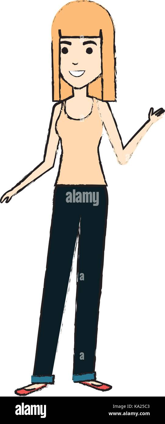 beautiful woman standing avatar character Stock Vector Image & Art - Alamy