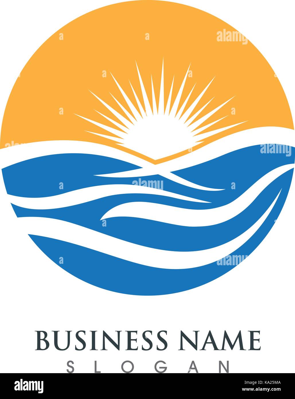 sun Logo Icon Vector Template.Sun over horizon Stock Vector Image & Art ...