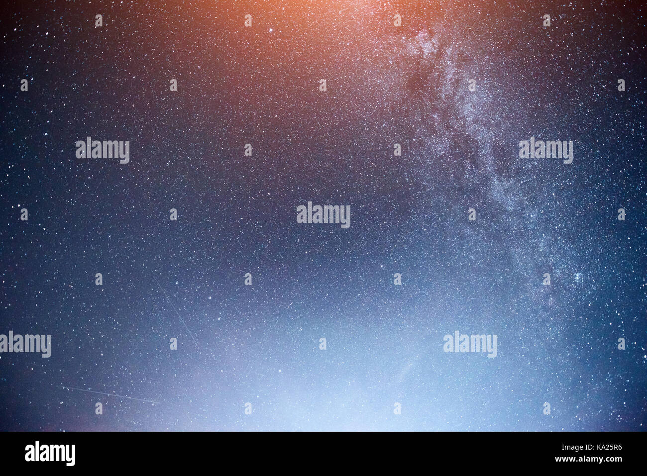 Vibrant night sky with stars and nebula and galaxy. Deep sky astrophoto ...