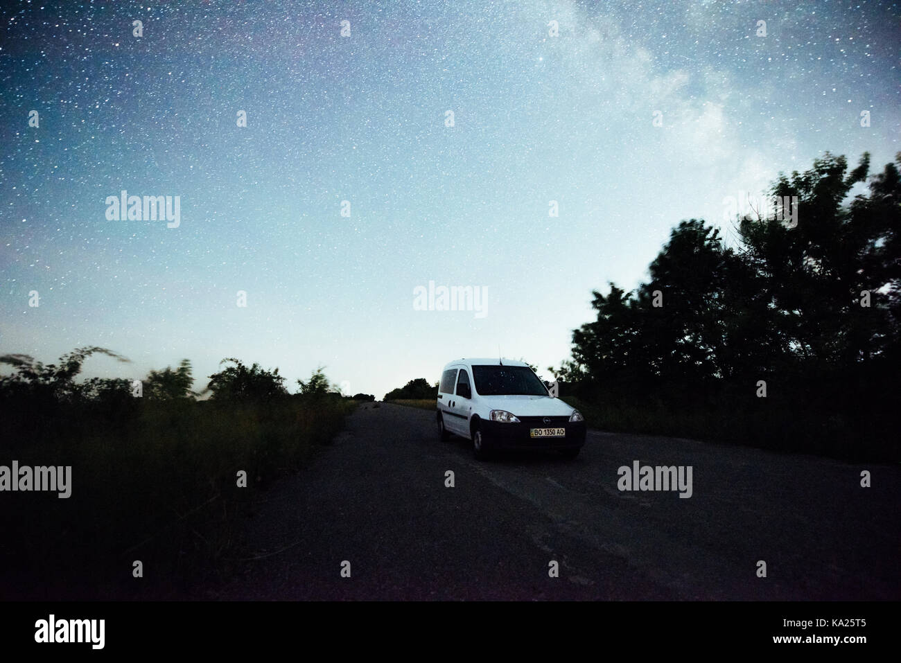 Vibrant night sky with stars and nebula and galaxy. Deep sky astrophoto ...