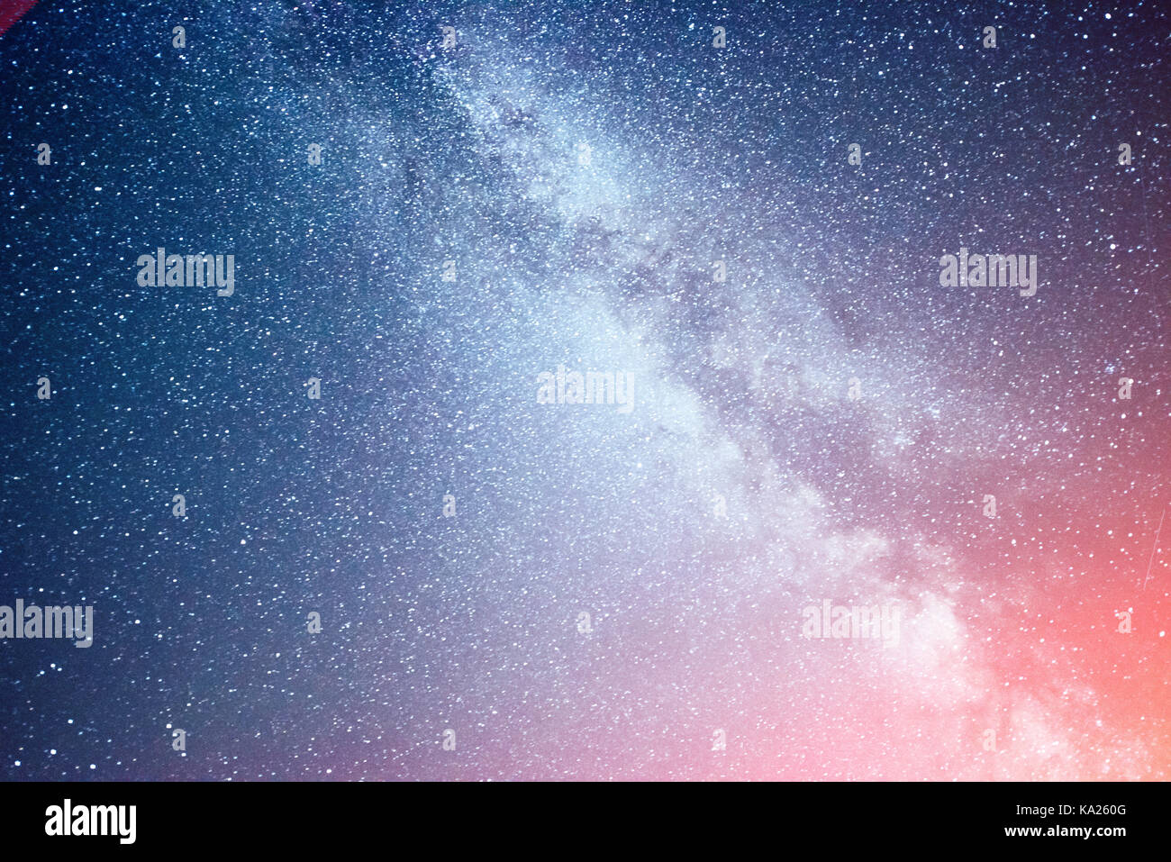 Vibrant night sky with stars and nebula and galaxy. Deep sky astrophoto ...