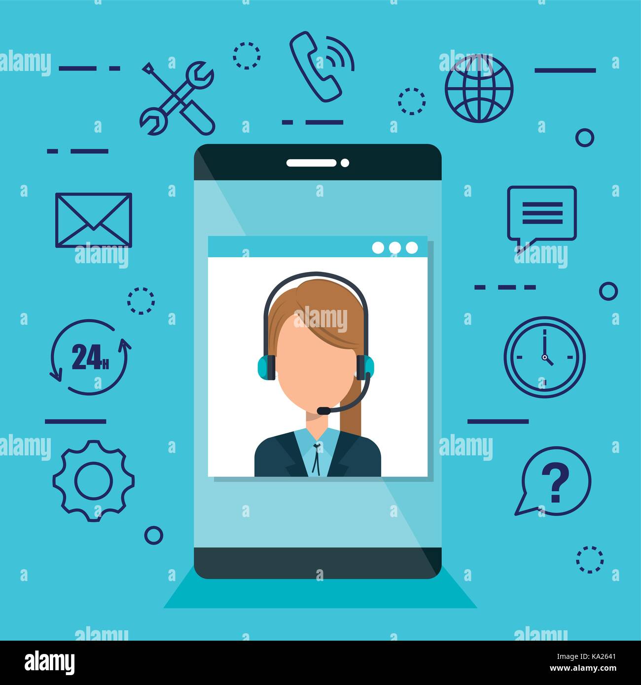 Phone service help arrows hi-res stock photography and images - Alamy