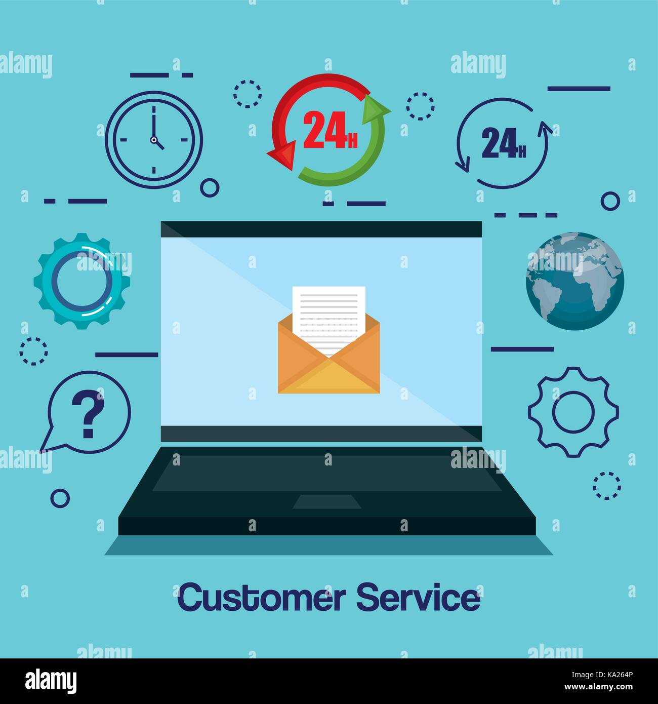 customer service flat settings Stock Vector Image & Art - Alamy