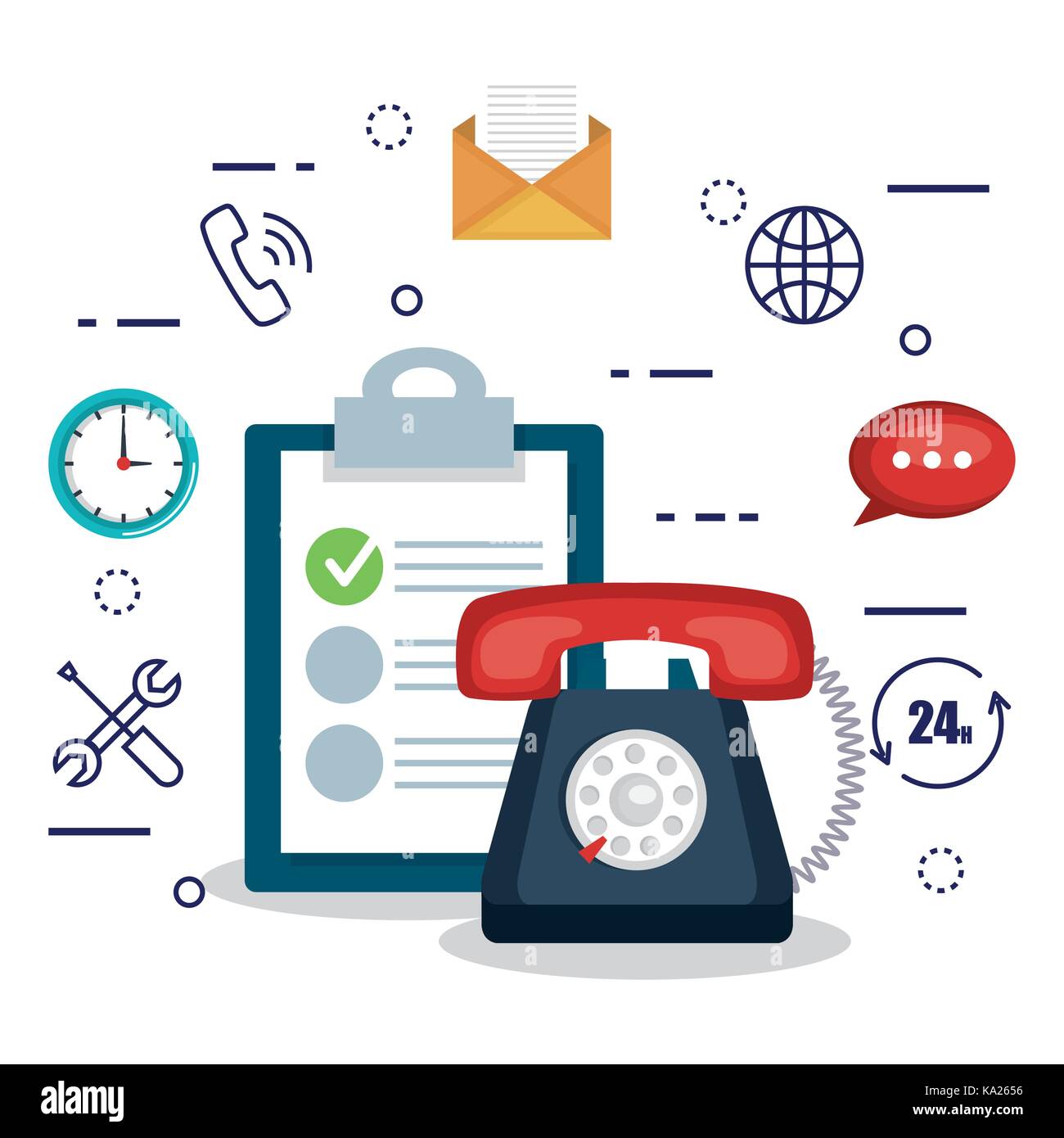 customer service flat settings Stock Vector Image & Art - Alamy