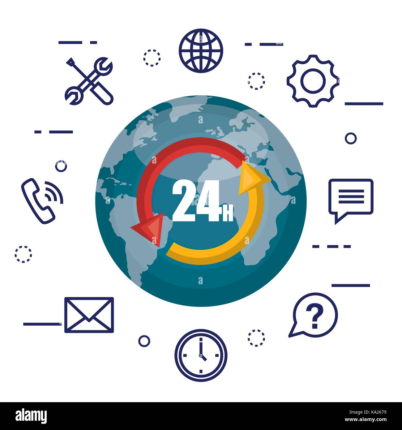 customer service flat settings Stock Vector Image & Art - Alamy