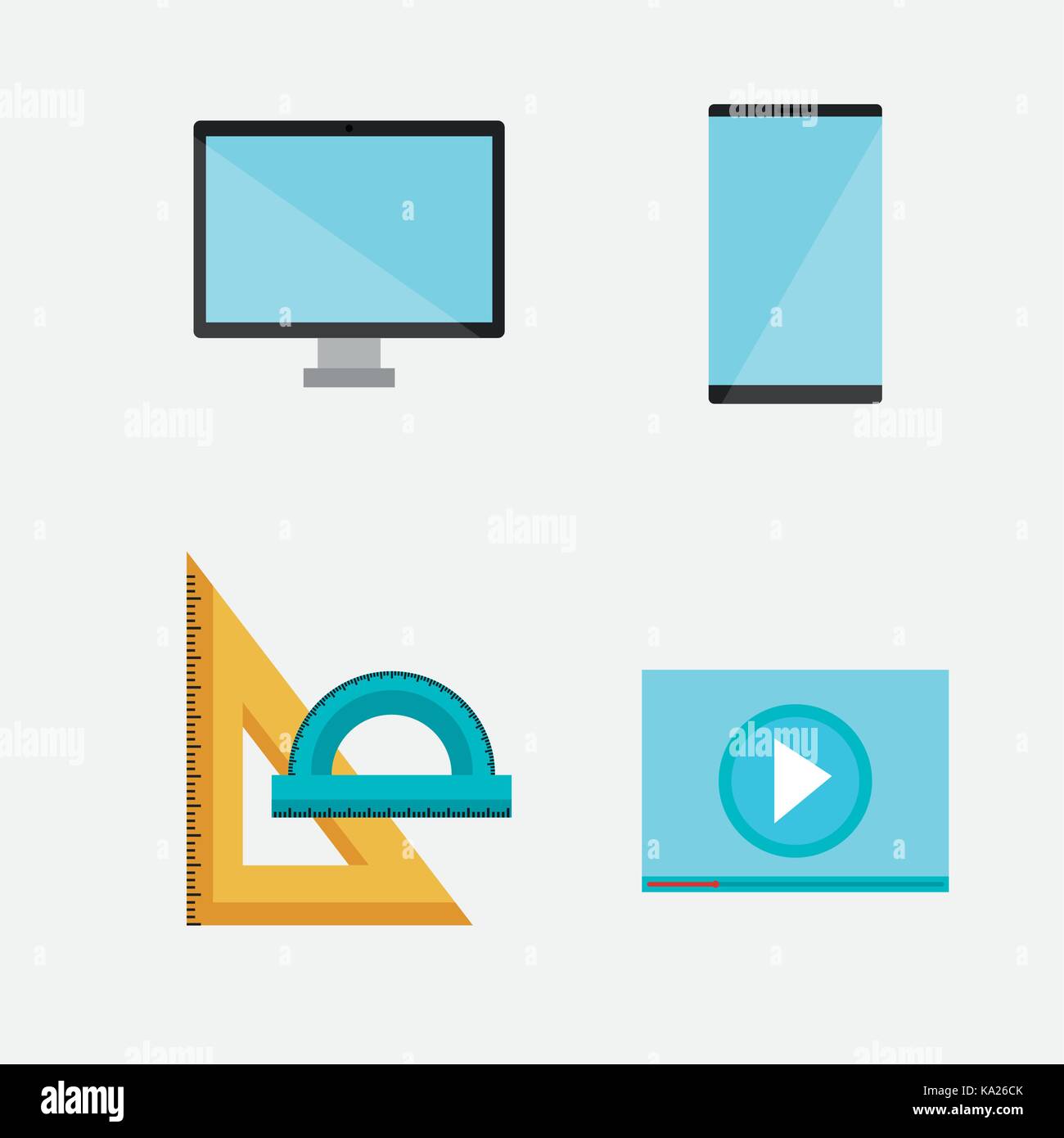 education tools set icons Stock Vector Image & Art - Alamy