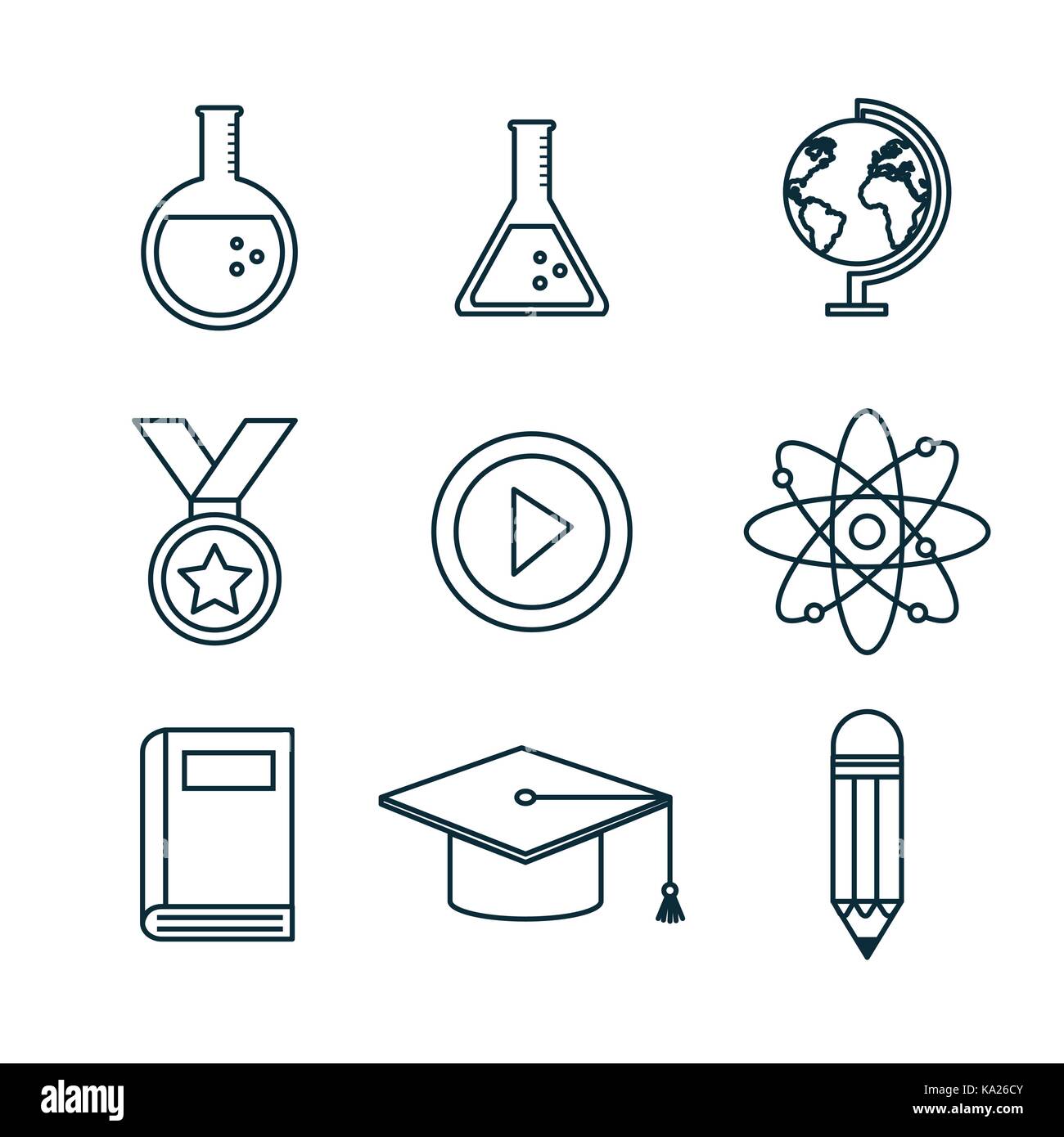 education tools set icons Stock Vector Image & Art - Alamy