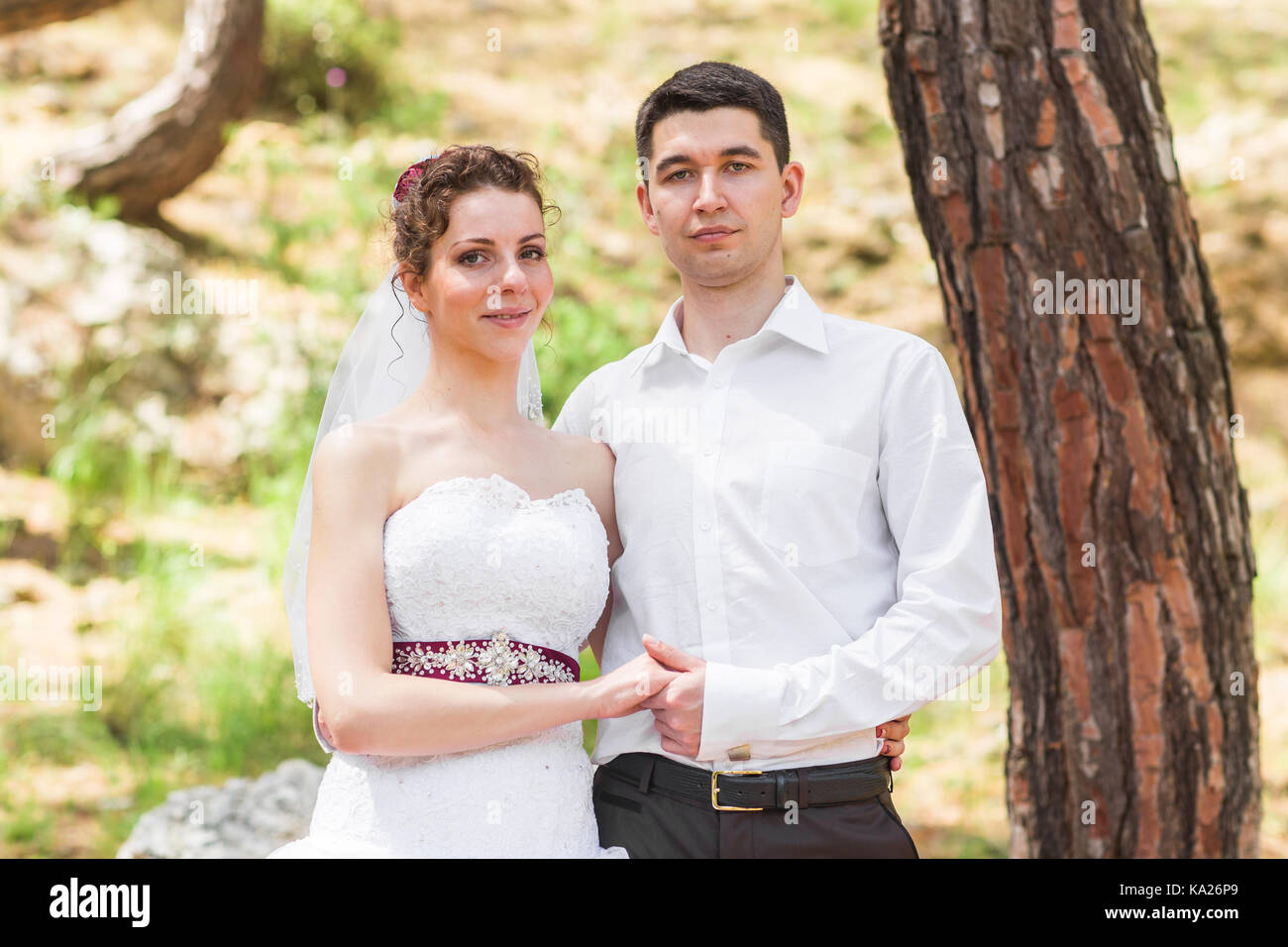 Bride and Groom in their wedding day Stock Photo - Alamy