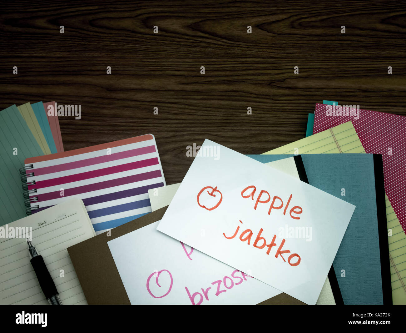 Polish; Learning New Language Writing Words on the Notebook Stock Photo ...