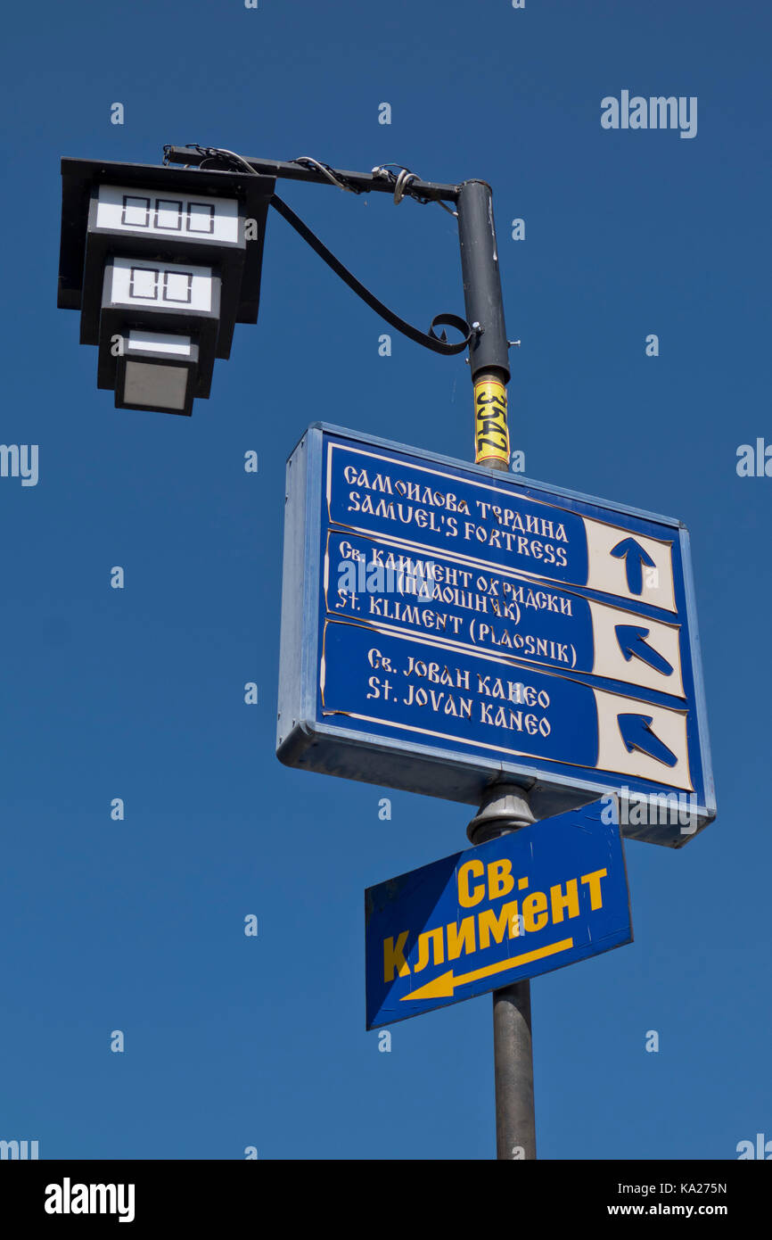 Street signs in Ohrid,Macedonia,Eastern Europe Stock Photo - Alamy