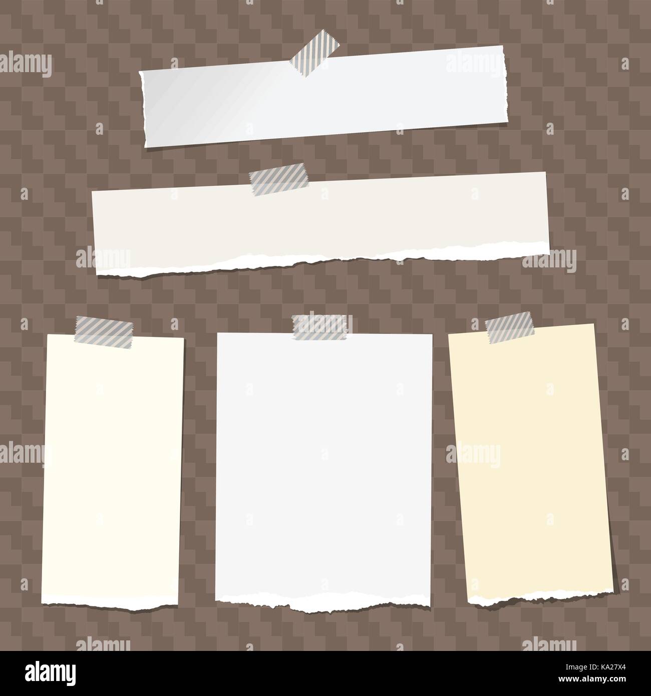 Note, notebook, copybook paper stuck on brown background Stock Vector ...