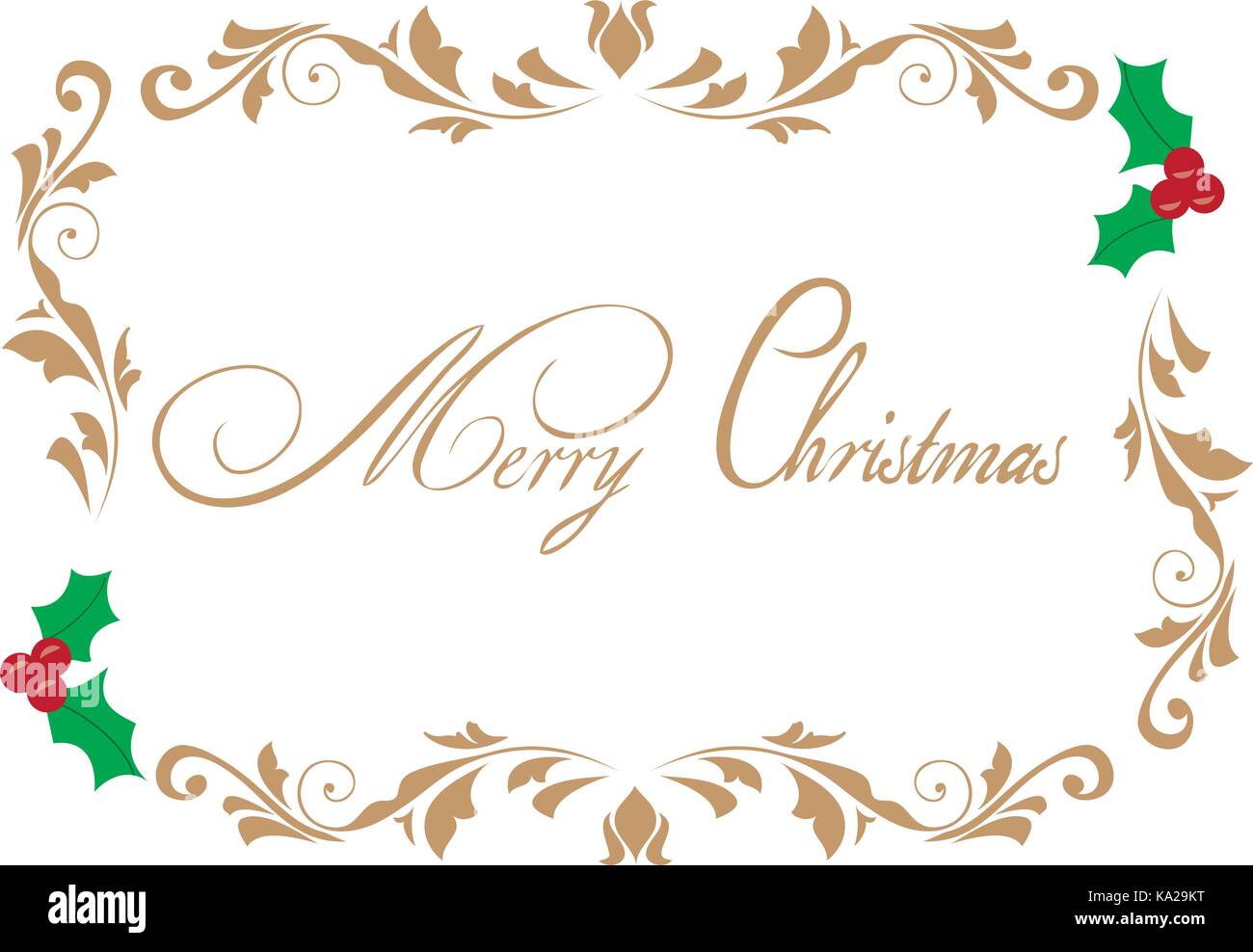 vector illustration of Christmas frame with greeting text Stock Vector ...