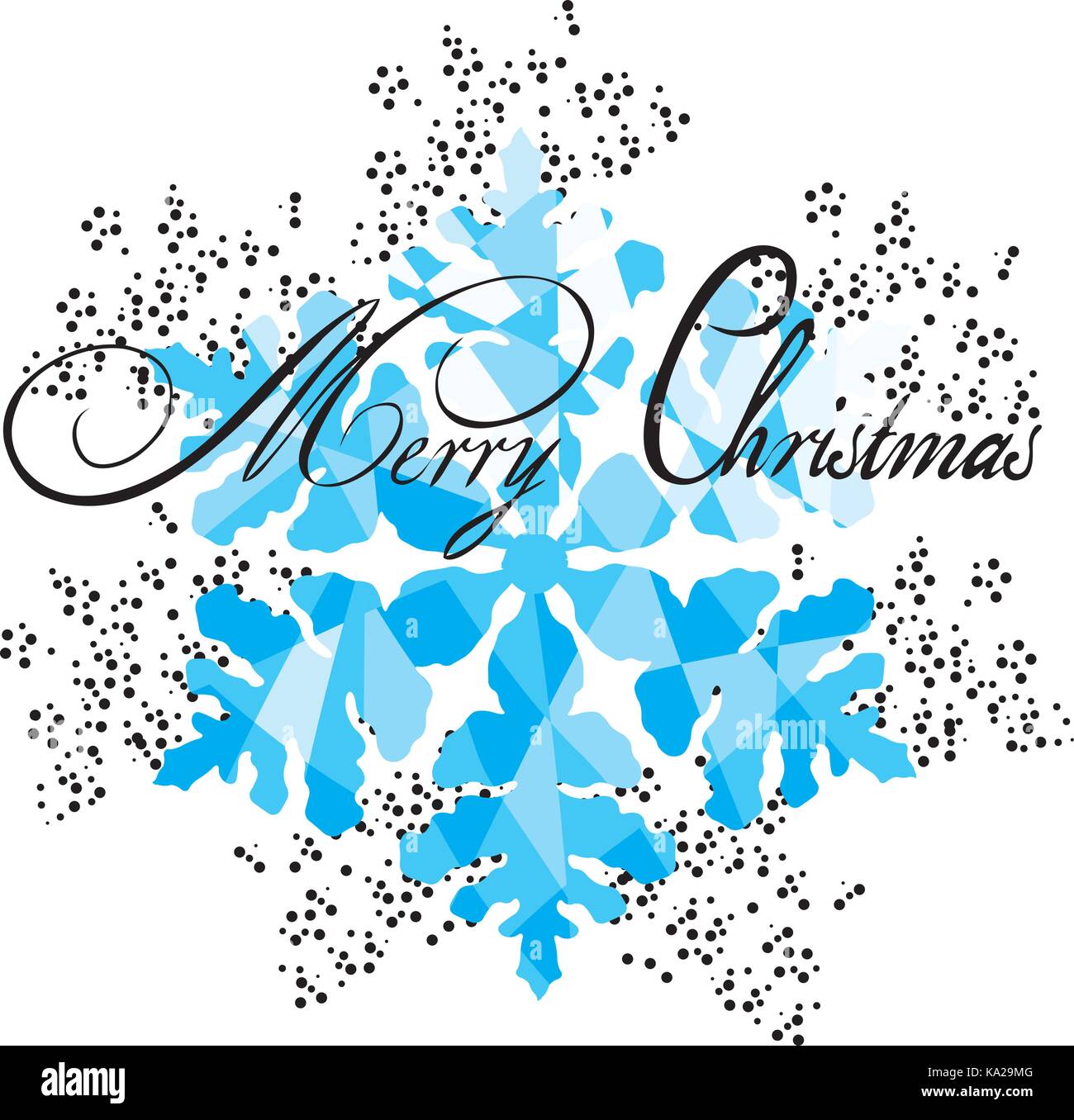 vector illustration of a snowflake greeting card with text Stock Vector ...