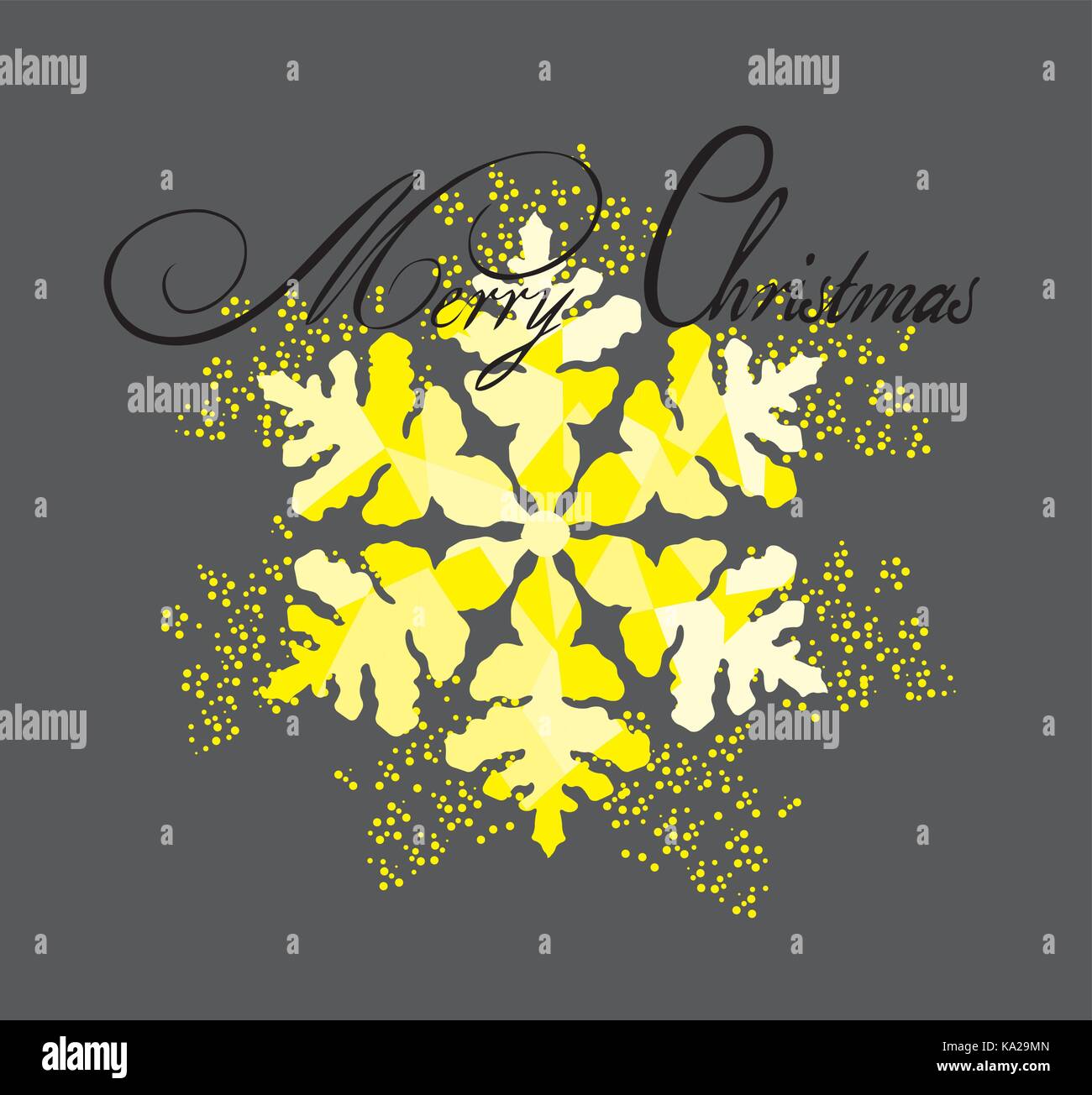 vector illustration of a snowflake greeting card with text Stock Vector ...