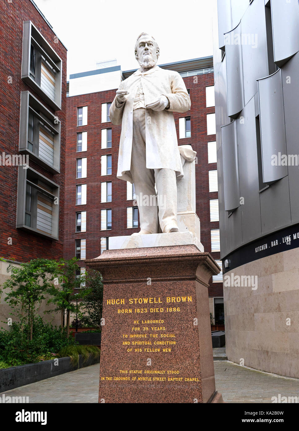 hugh stowell brown statue in liverpool, england, uk, brown was a ...