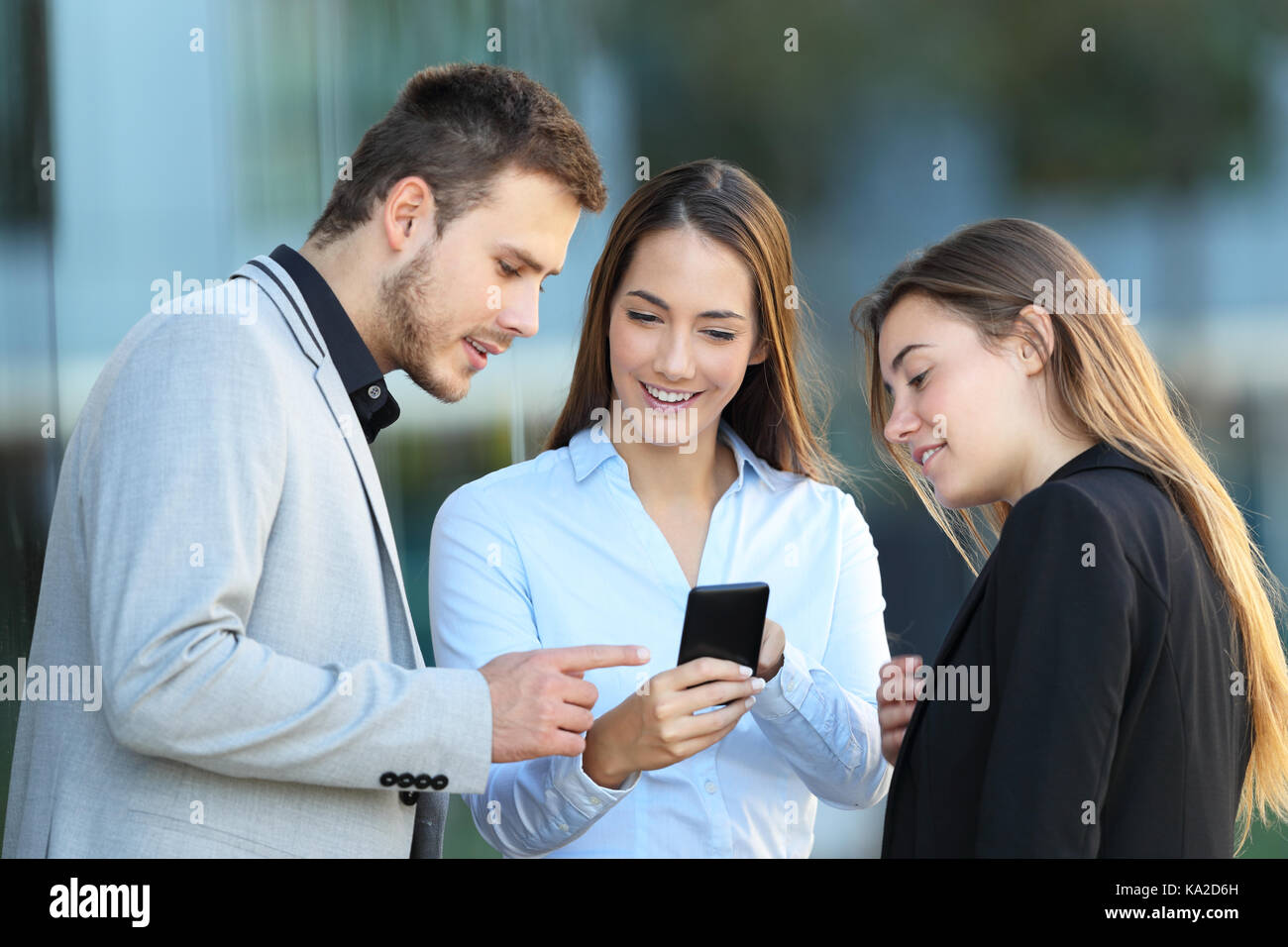 Groups Talking On Cell Phone