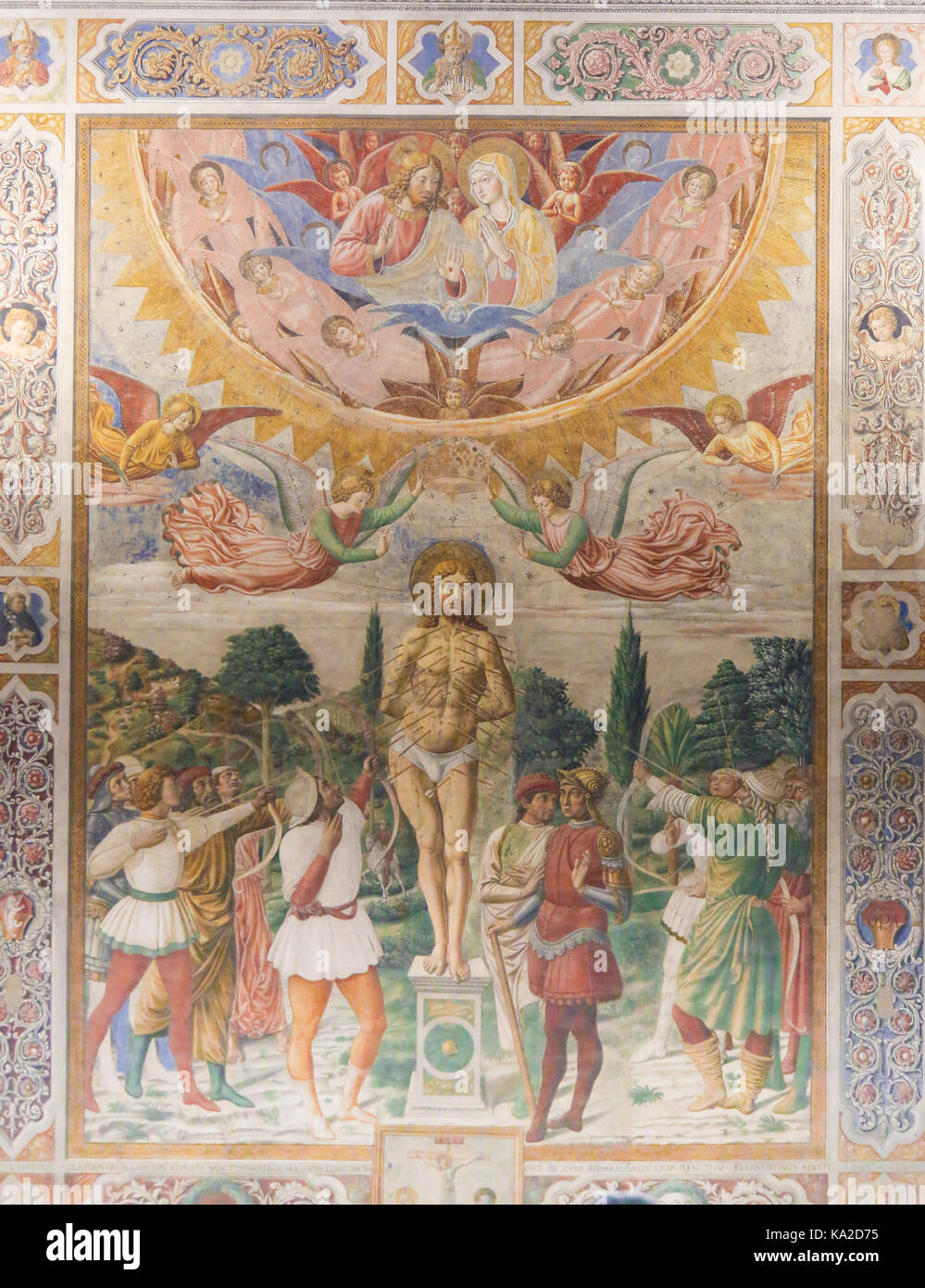 Fresco depicting The Martyrdom of St Sebastian by Benozzo Gozzoli (1465 ...