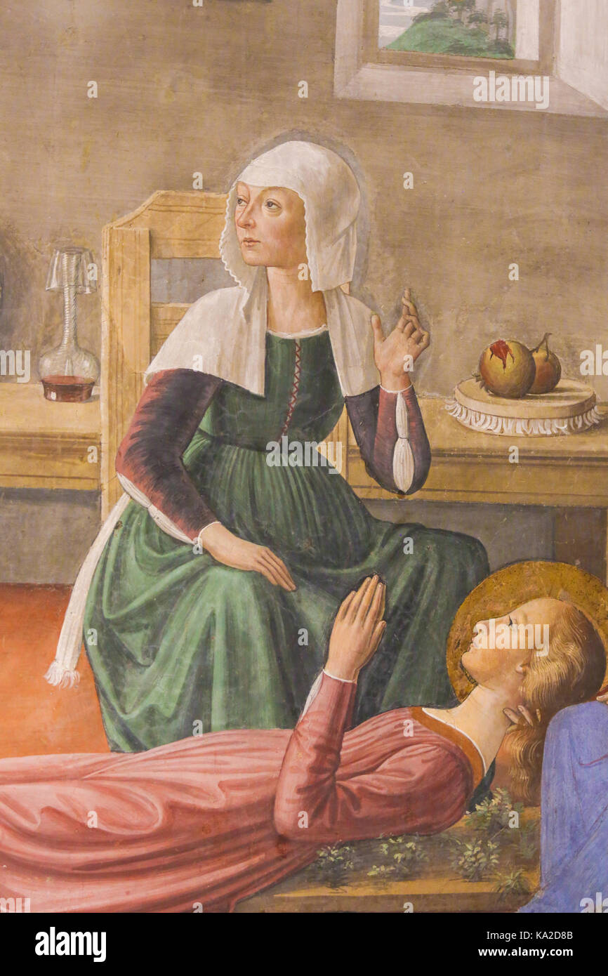 Fresco (1477) of the Announcement of Death to Saint Fina by Domenico ...