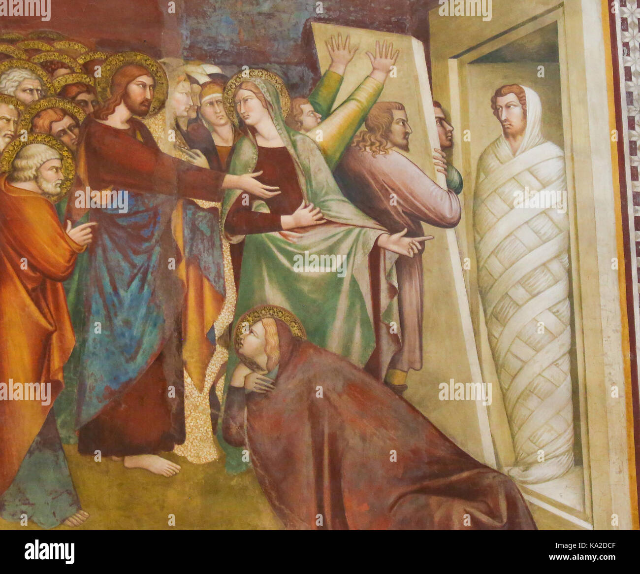 Jesus calls Lazarus forth from the tomb. Fresco in the Collegiata or ...