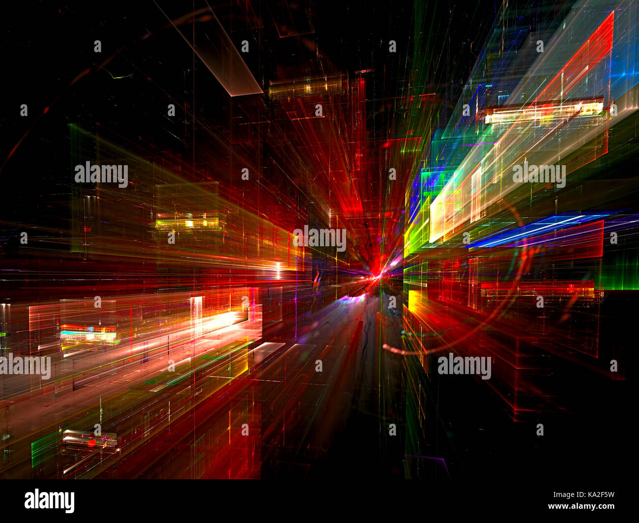 Night city - colorful fractal backdrop Stock Photo - Alamy
