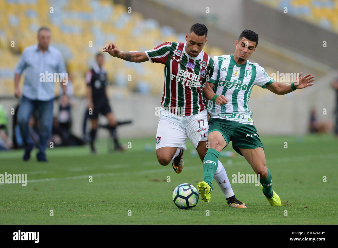 Rio De Janeiro, Brazil. 24th Sep, 2017. Robinho and Egídio during ...