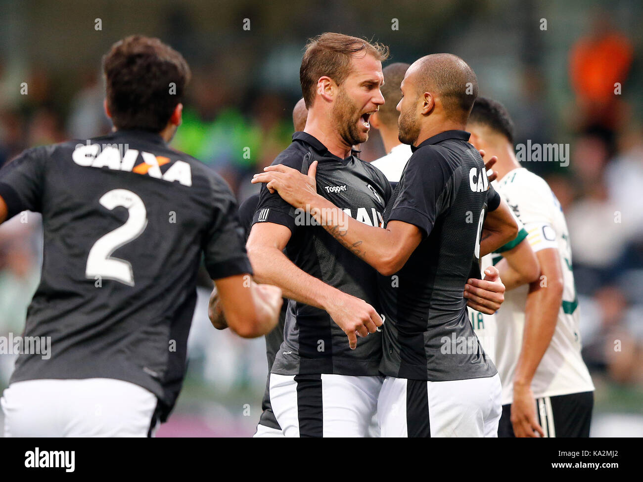Curitiba, Brazil. 24th Sep, 2017. Roger do Botafogo celebrates his goal ...