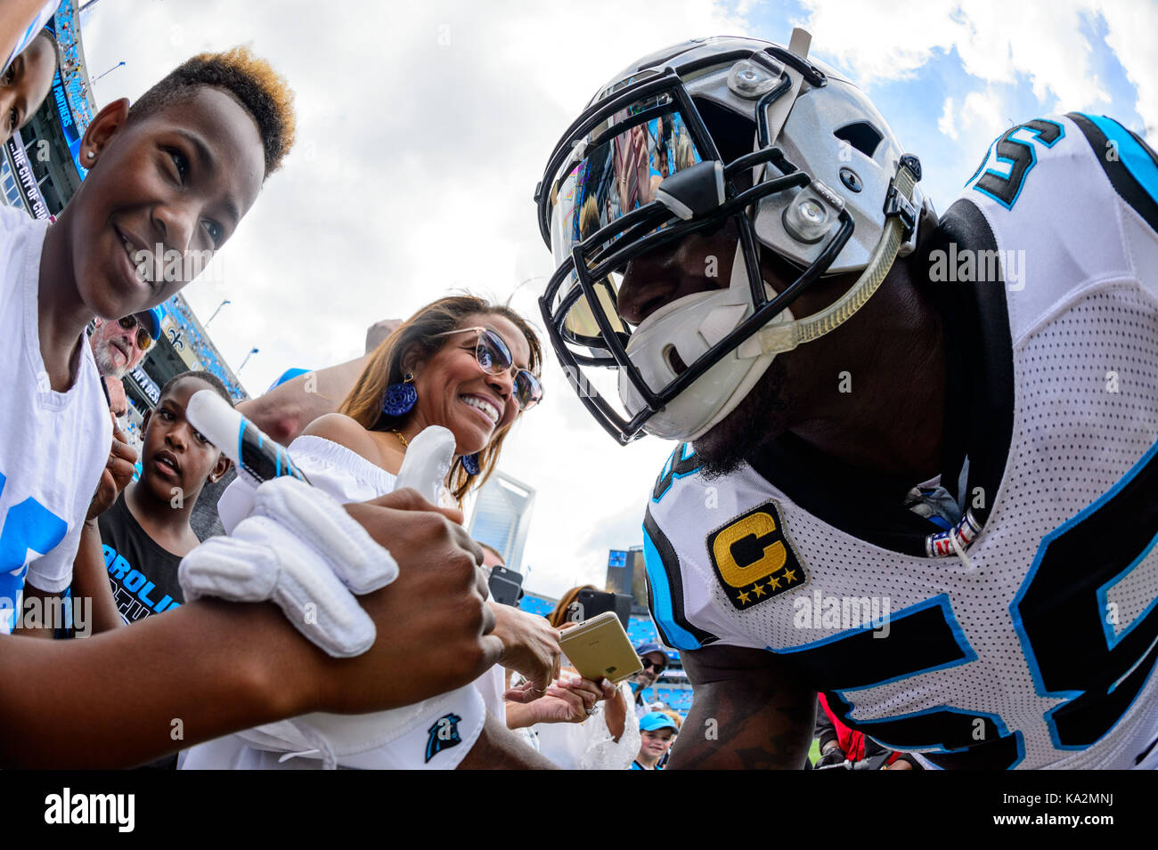 Carolina Panthers linebacker Thomas Davis (58) before the NFL football ...
