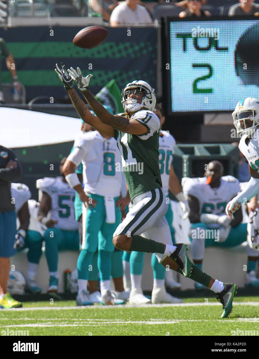East Rutherford, New Jersey, USA. 24th Sep, 2017. Robby Anderson (1) of ...