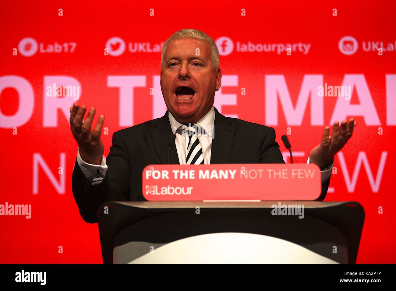 The UK. 24th September 2017. Ian Lavery, Chari of the Labour Party ...