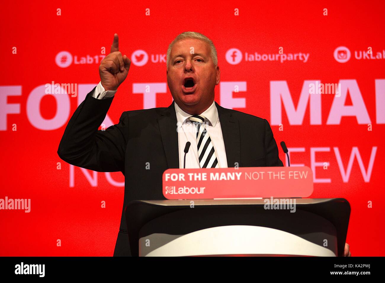 The UK. 24th September 2017. Ian Lavery, Chari of the Labour Party ...