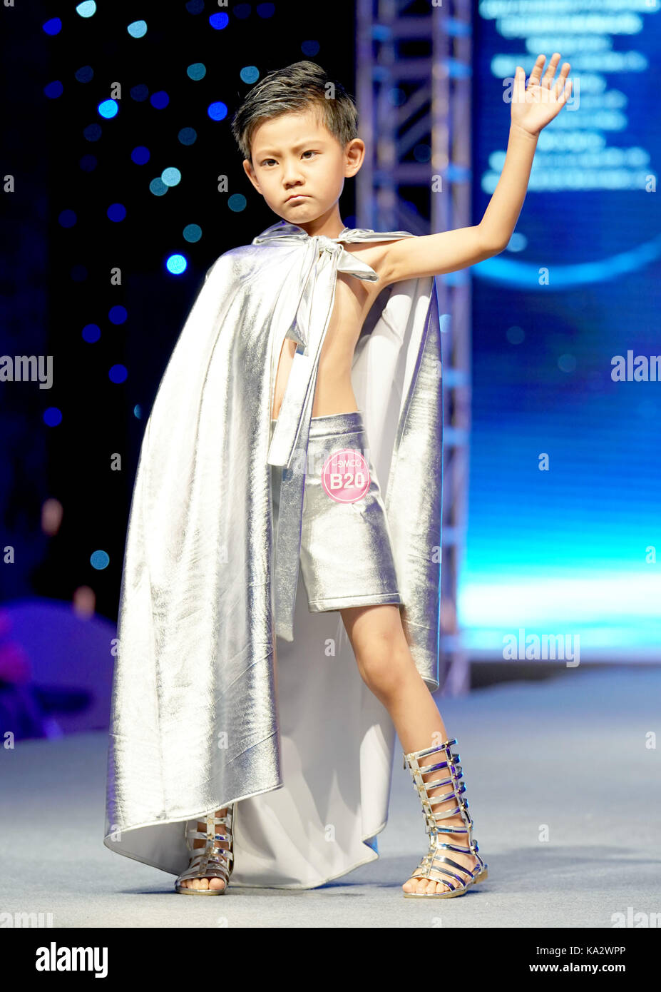 Chongqing, China. 24th Sep, 2017. A contestant competes in the final of ...