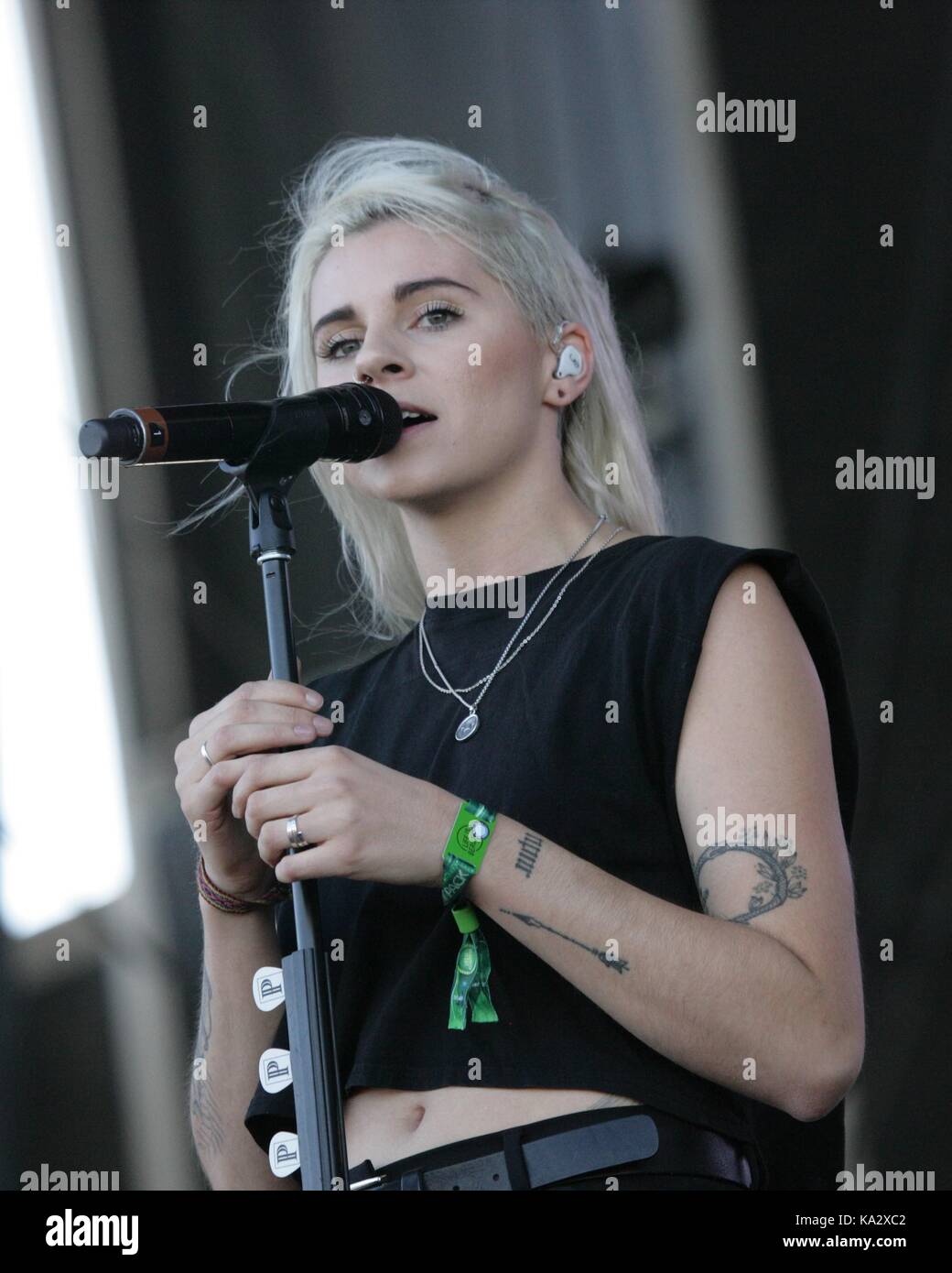 Las Vegas, NV, USA. 24th Sep, 2017. Lynn Gunn of PVRIS on stage for ...