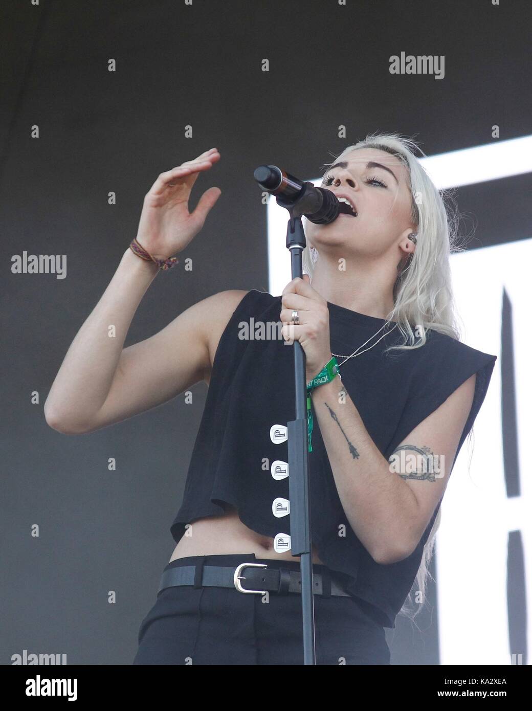Las Vegas, NV, USA. 24th Sep, 2017. Lynn Gunn of PVRIS on stage for ...