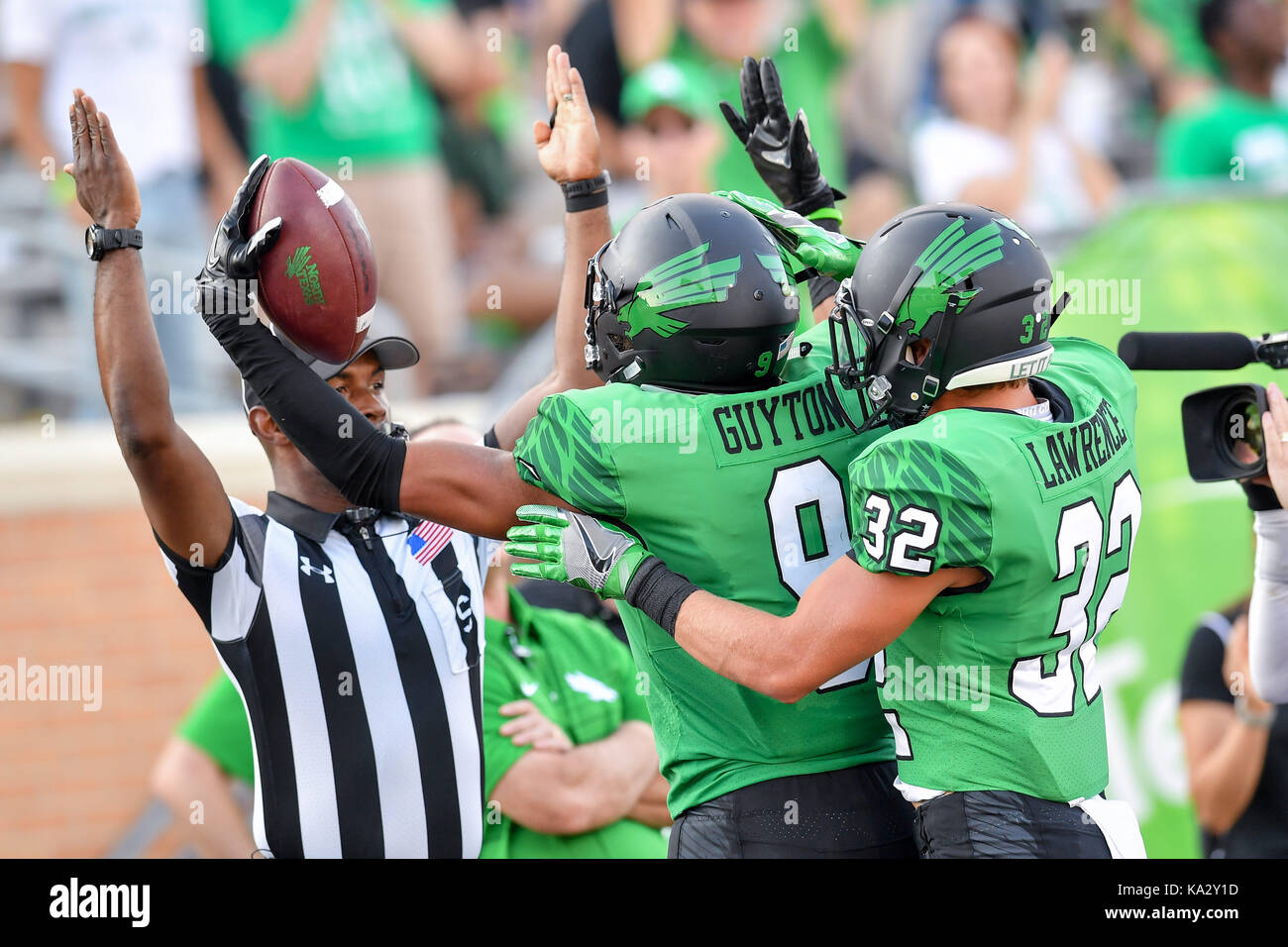 September 23, 2017: .North Texas Mean Green wide receiver Jalen Guyton ...