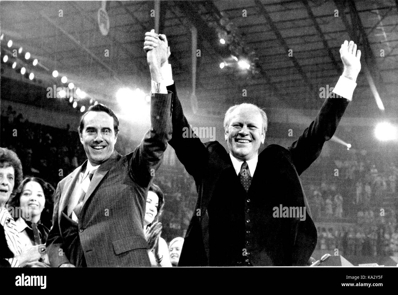 United States President Gerald R. Ford, right, and his running mate, US ...