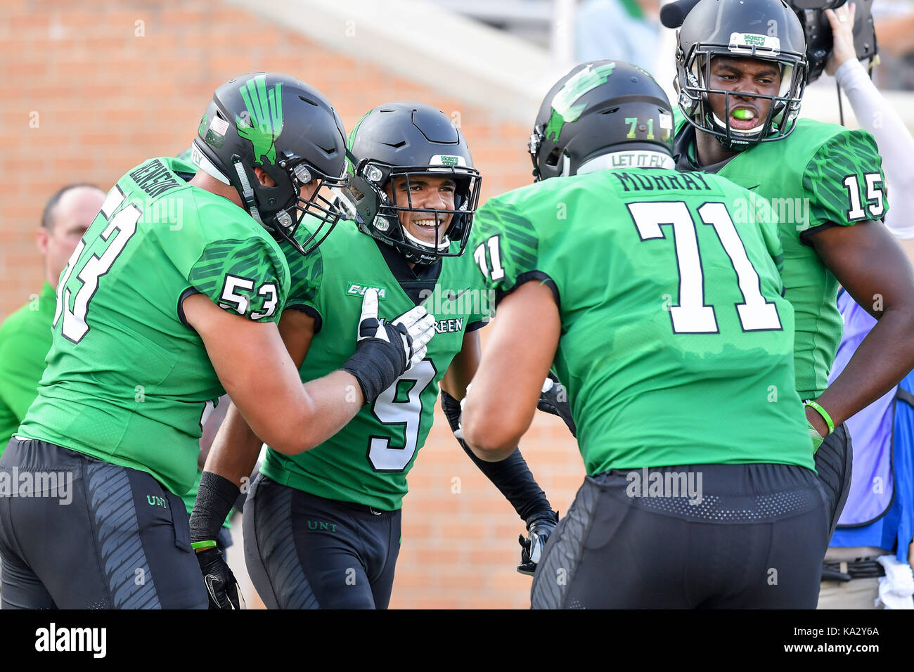 September 23, 2017: .North Texas Mean Green wide receiver Jalen Guyton ...