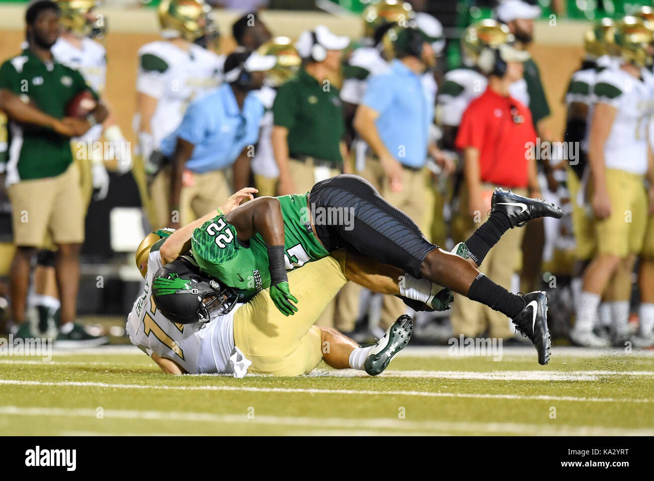 September 23, 2017: .UAB Blazers quarterback A.J. Erdely (11) is driven ...