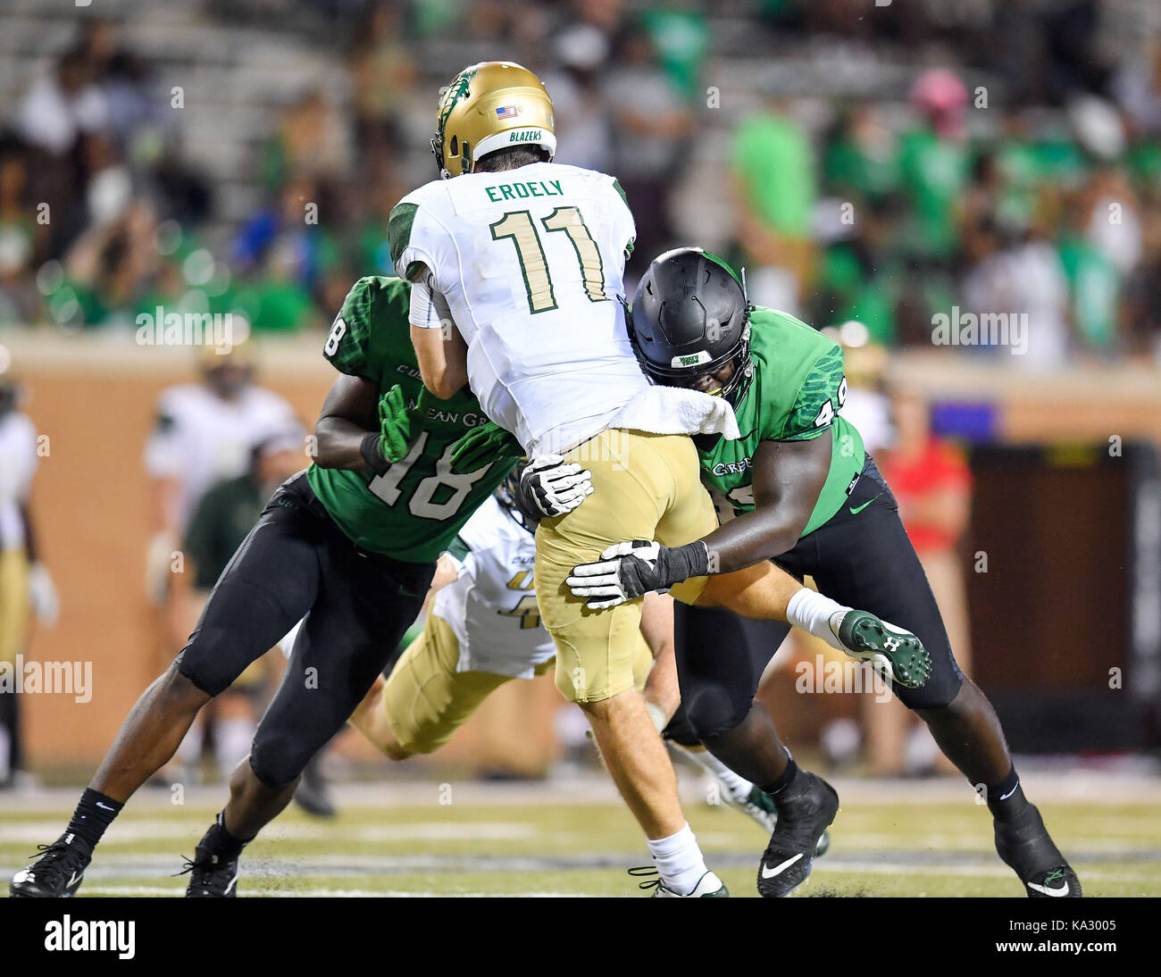 September 23, 2017: .UAB Blazers quarterback A.J. Erdely (11) passes ...