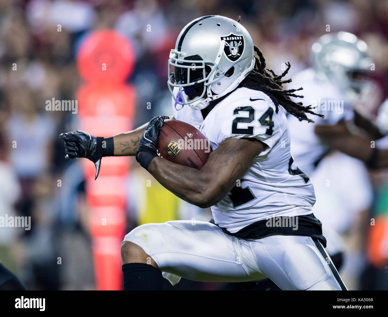 Landover, Maryland, USA. 24th Sep, 2017. Oakland Raiders running back ...